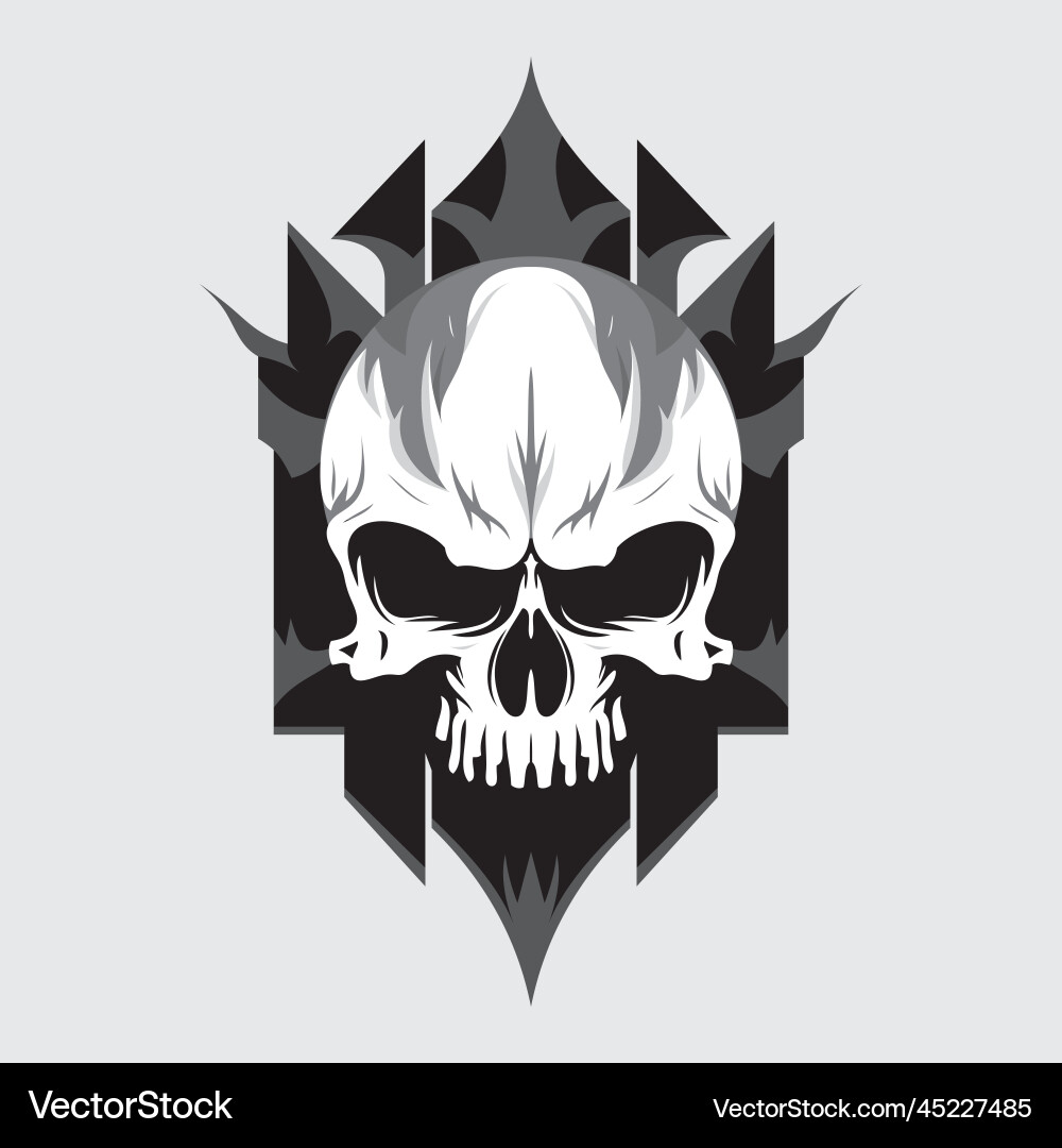 Uman skull logo sign demon Royalty Free Vector Image