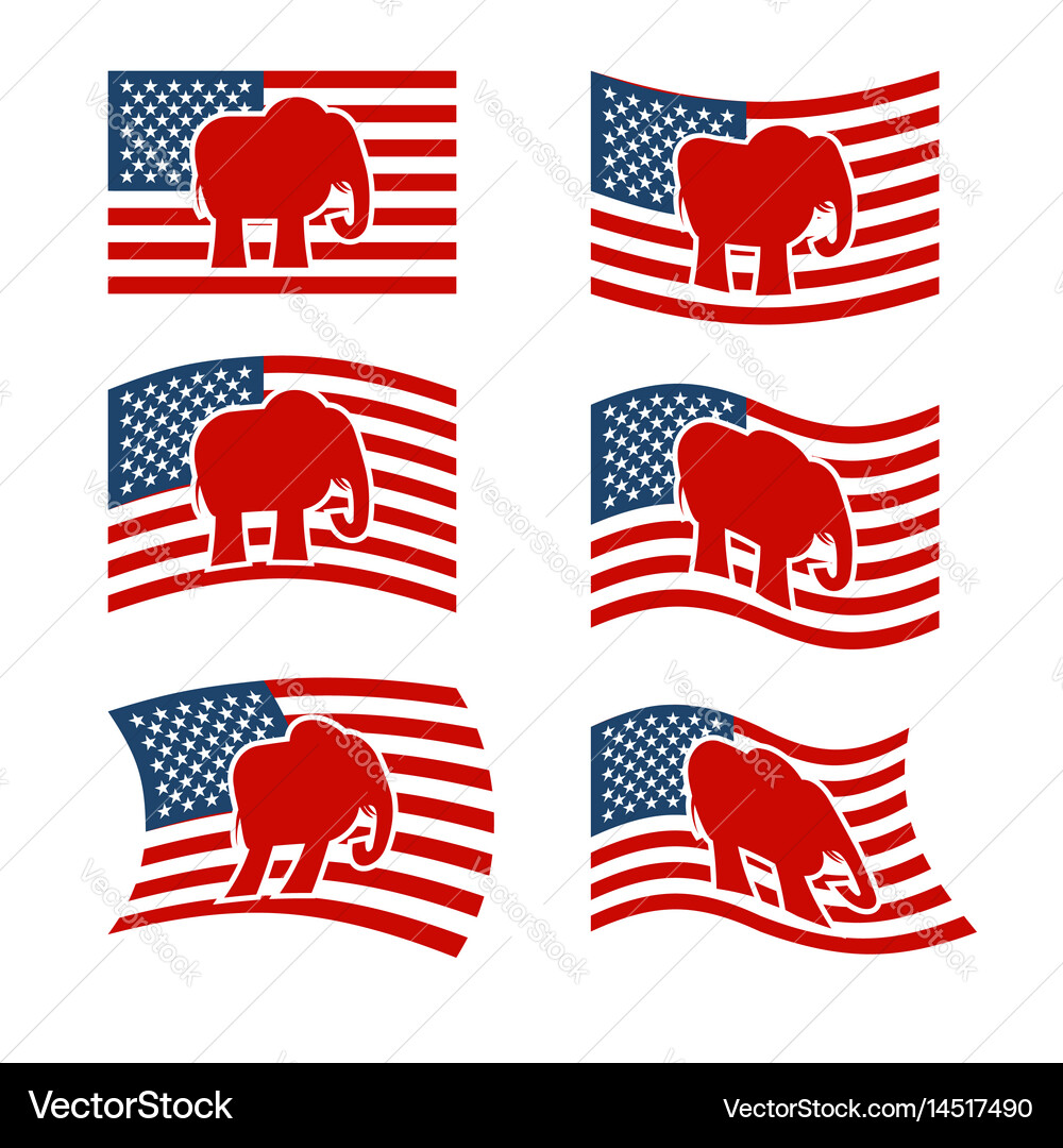 Elephant flag republican national flag Royalty Free Vector