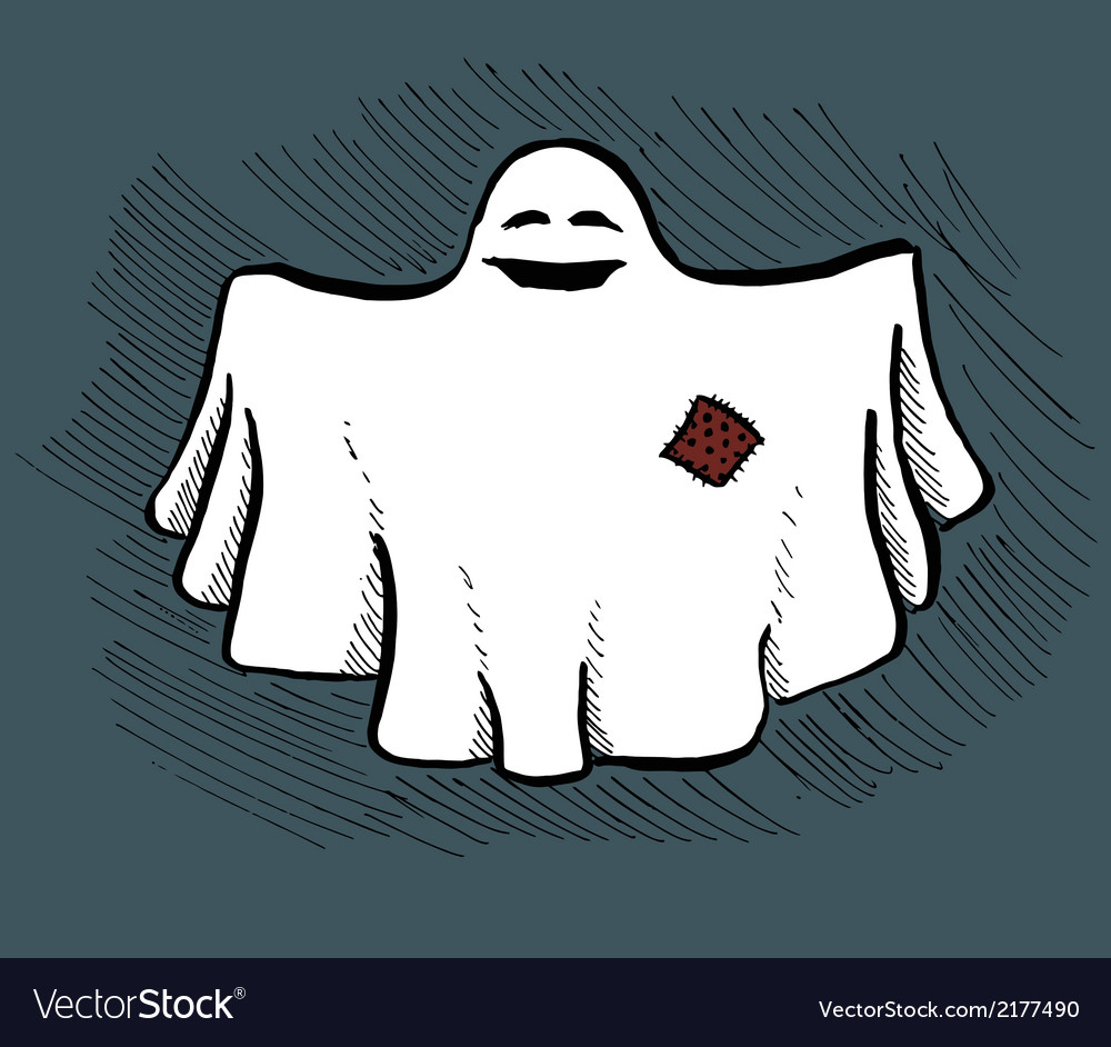 Hand drawn ghost Royalty Free Vector Image - VectorStock