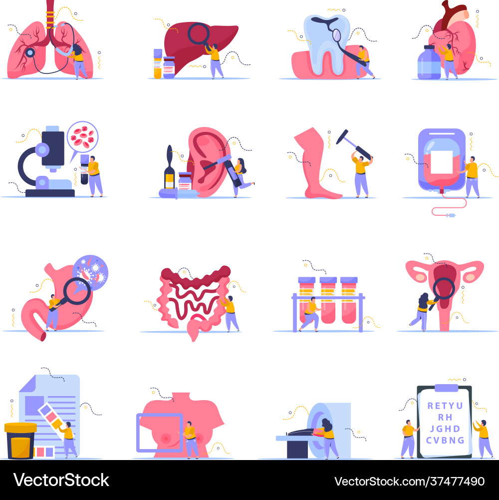 Health checkup icons set Royalty Free Vector Image