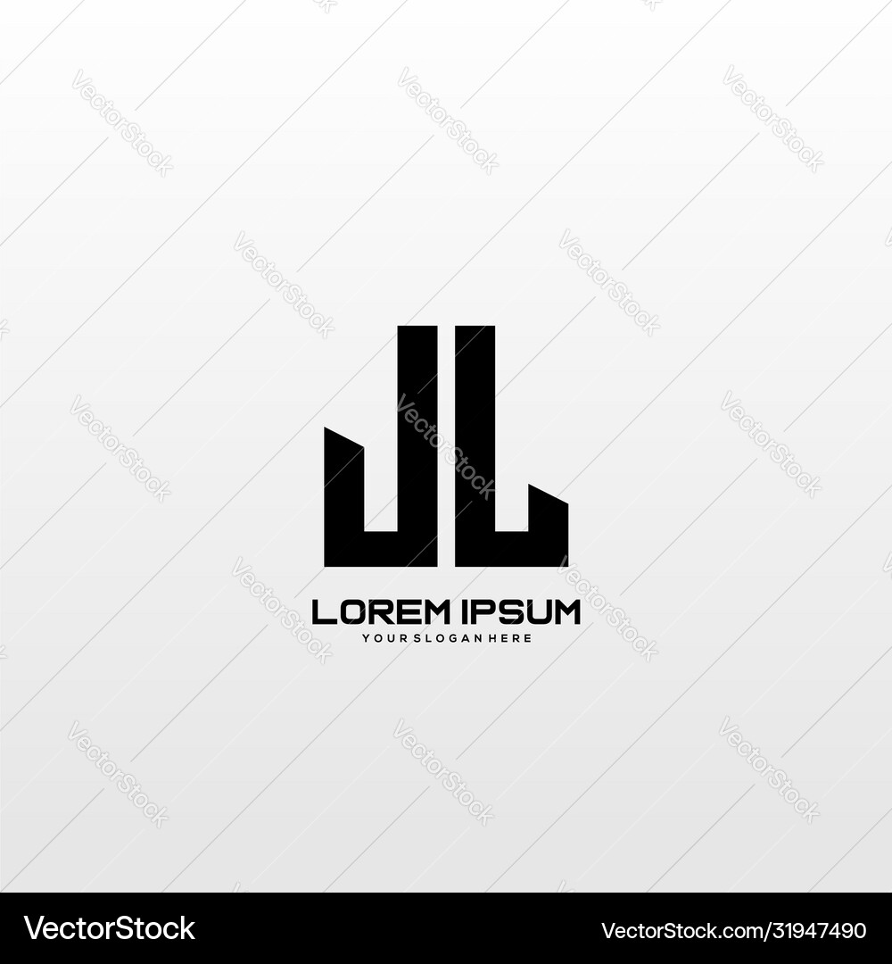 Jl initial letter minimalist art logo Royalty Free Vector