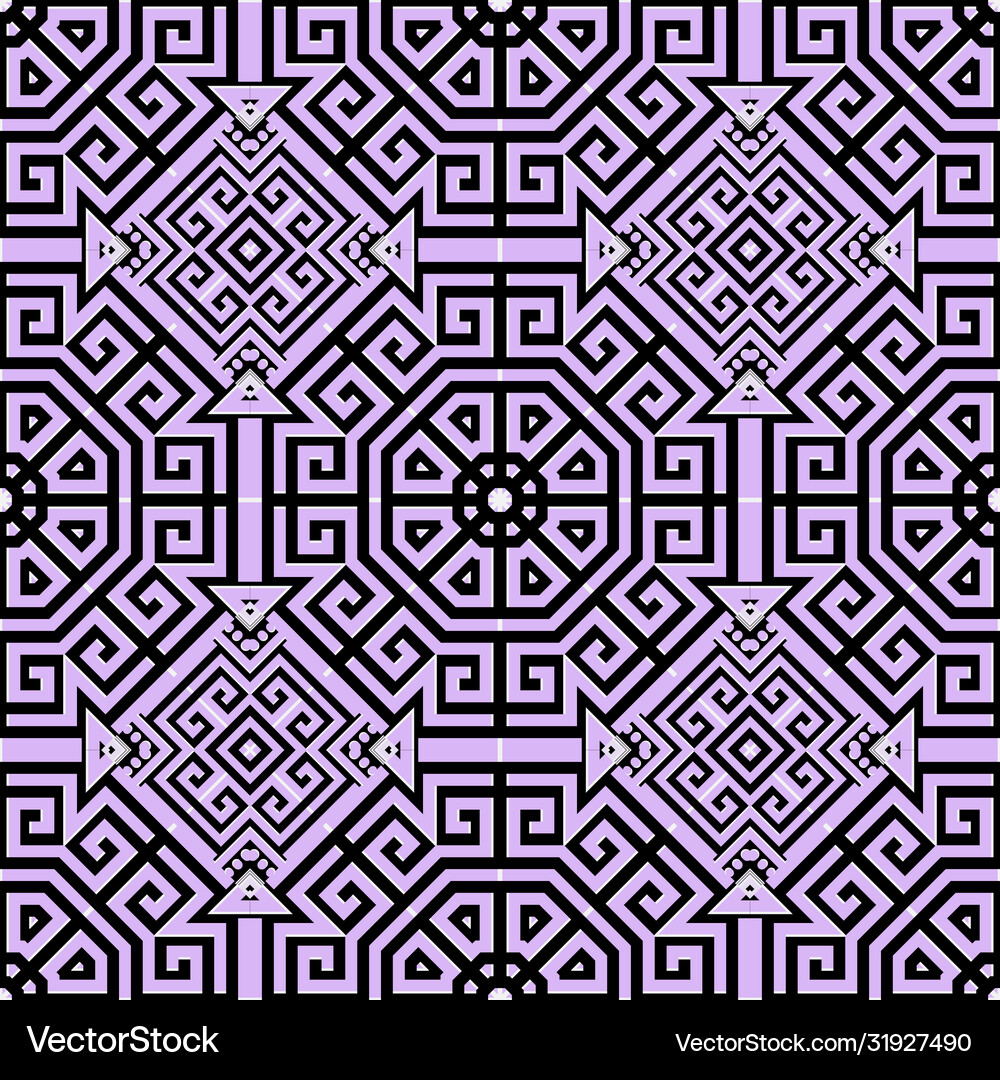 Lines geometric seamless pattern greek ornamental Vector Image