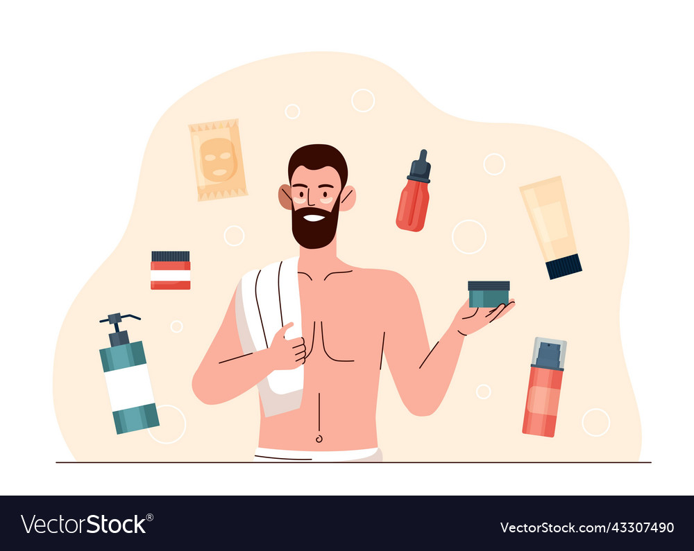 Men Skincare Concept Royalty Free Vector Image