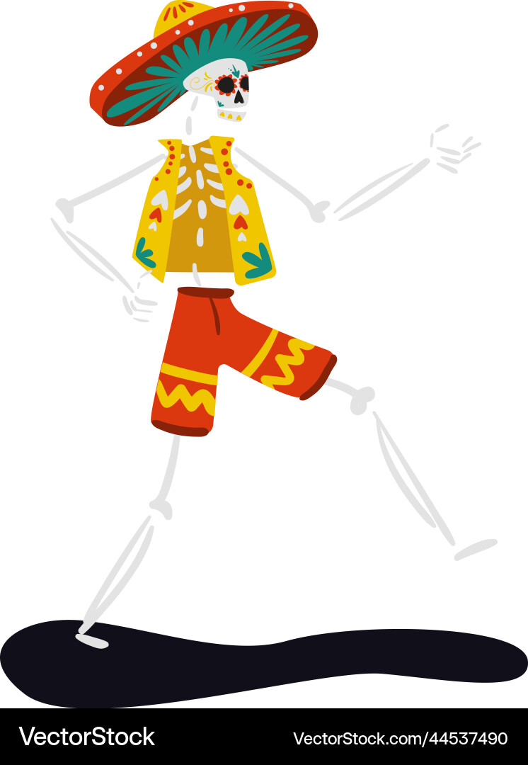 Mexican skeleton Royalty Free Vector Image - VectorStock