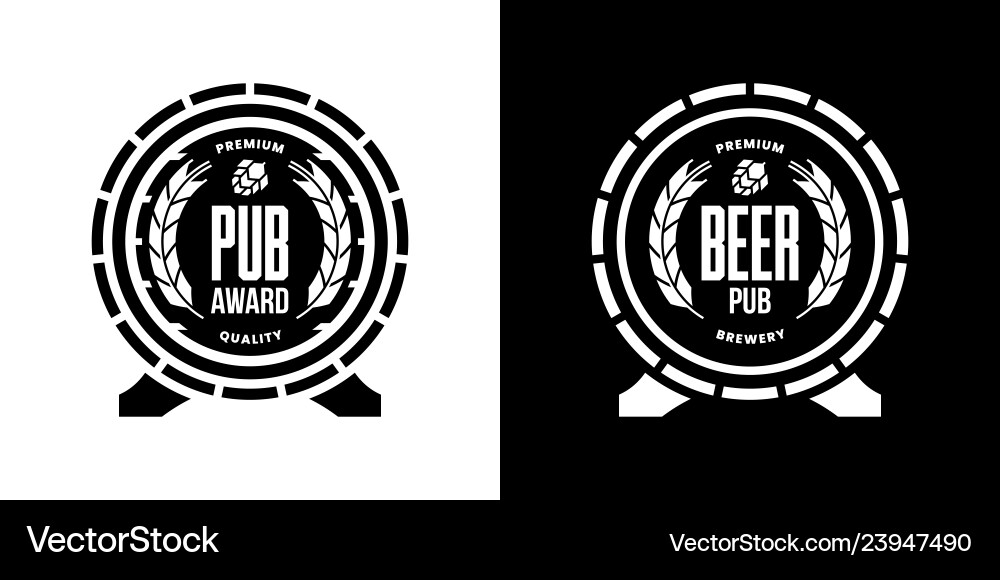 Modern craft beer drink isolated logo Royalty Free Vector