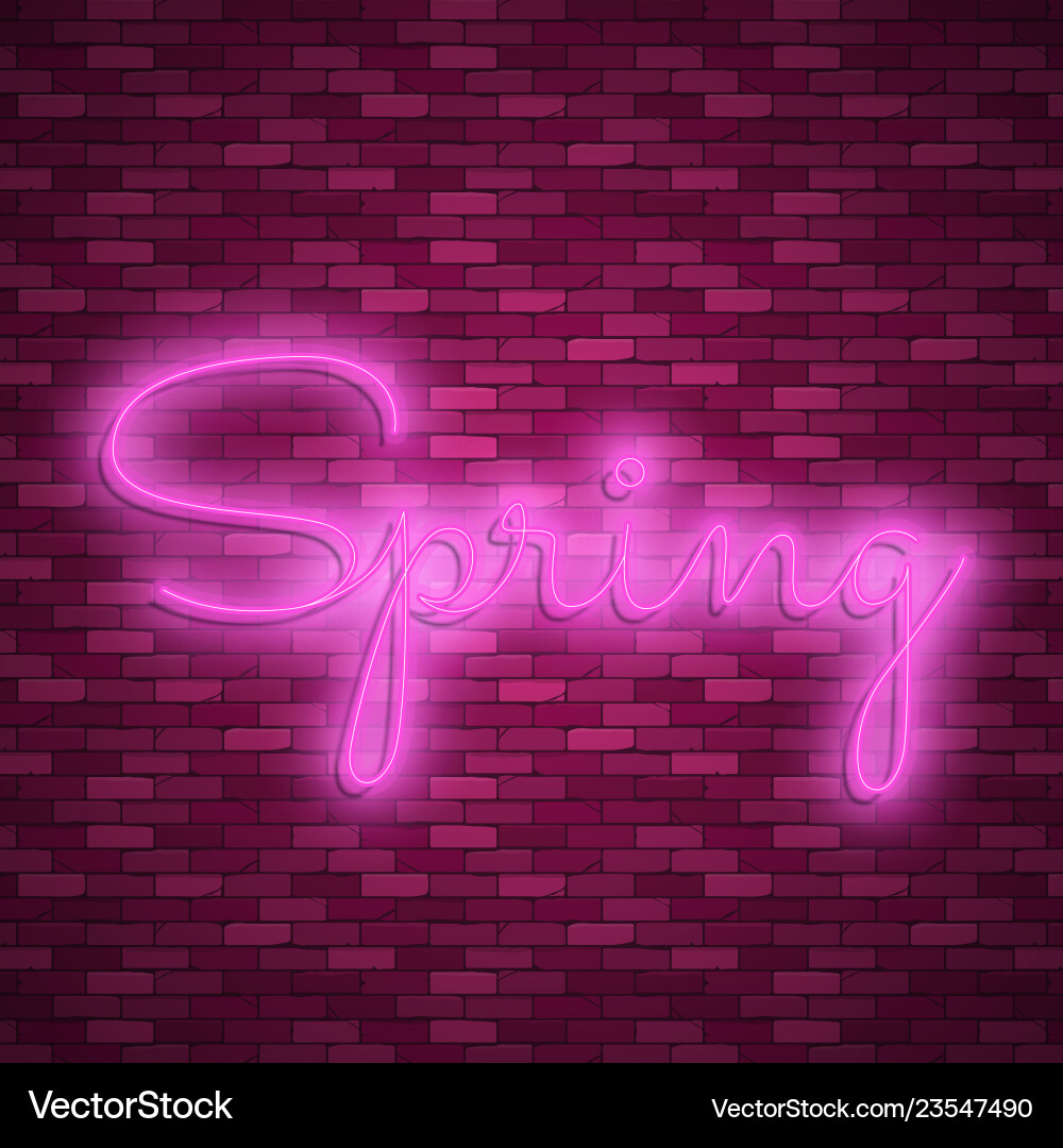 Neon banner spring stock poster Royalty Free Vector Image