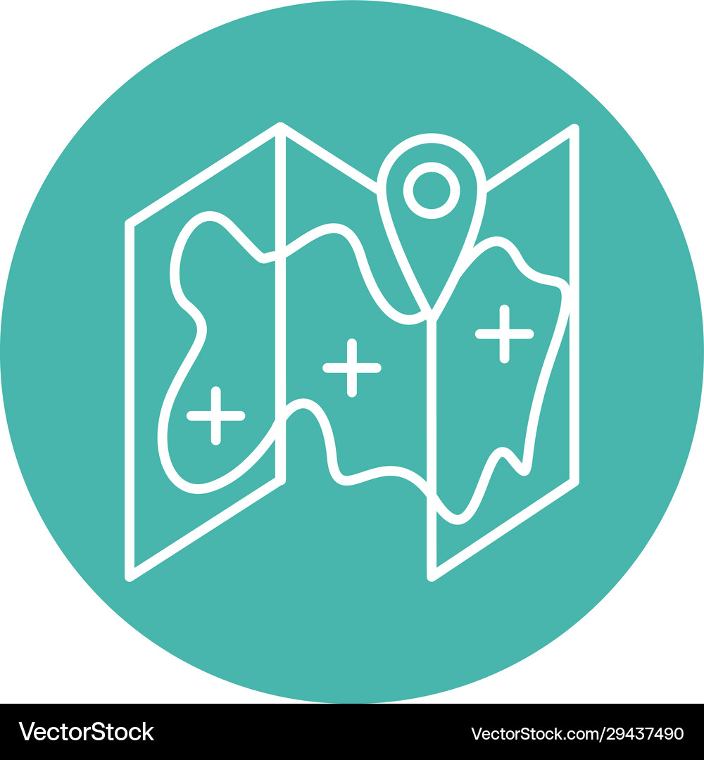 Paper map military force line block style Vector Image