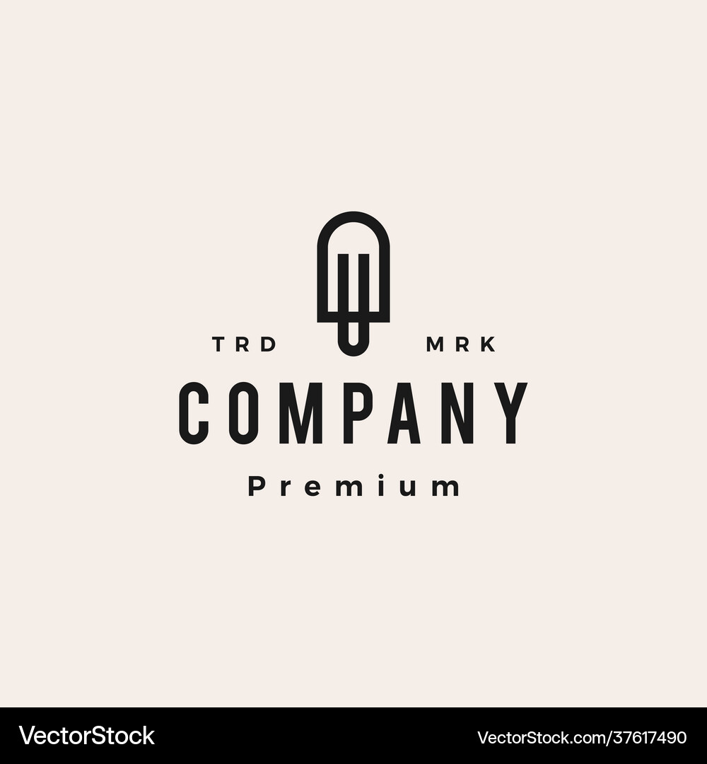 Popsicle hipster vintage logo icon Royalty Free Vector Image