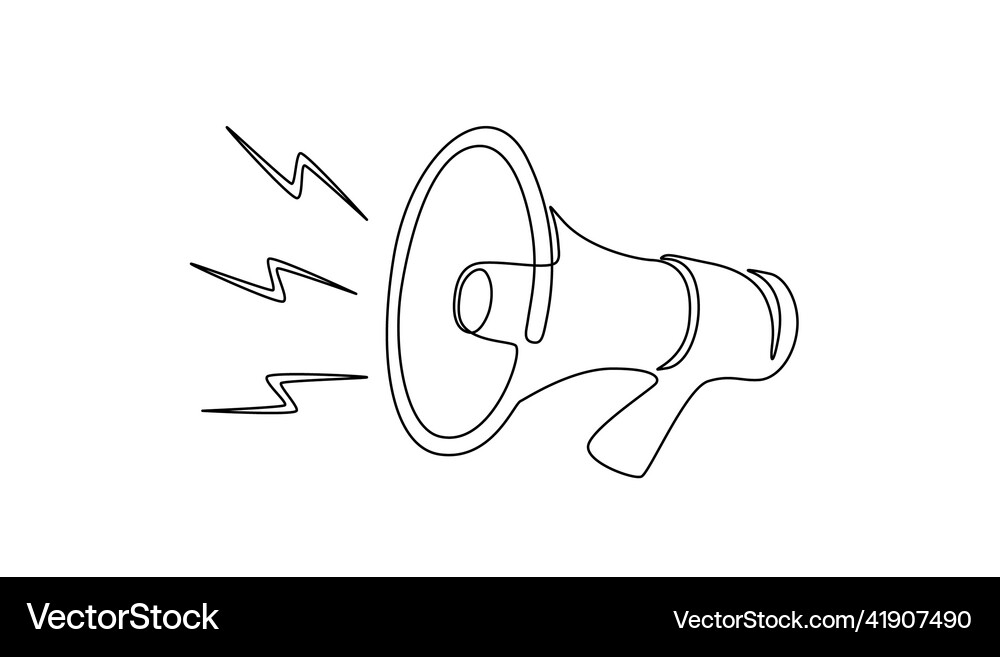 Public horn speaker in one continuous line drawing