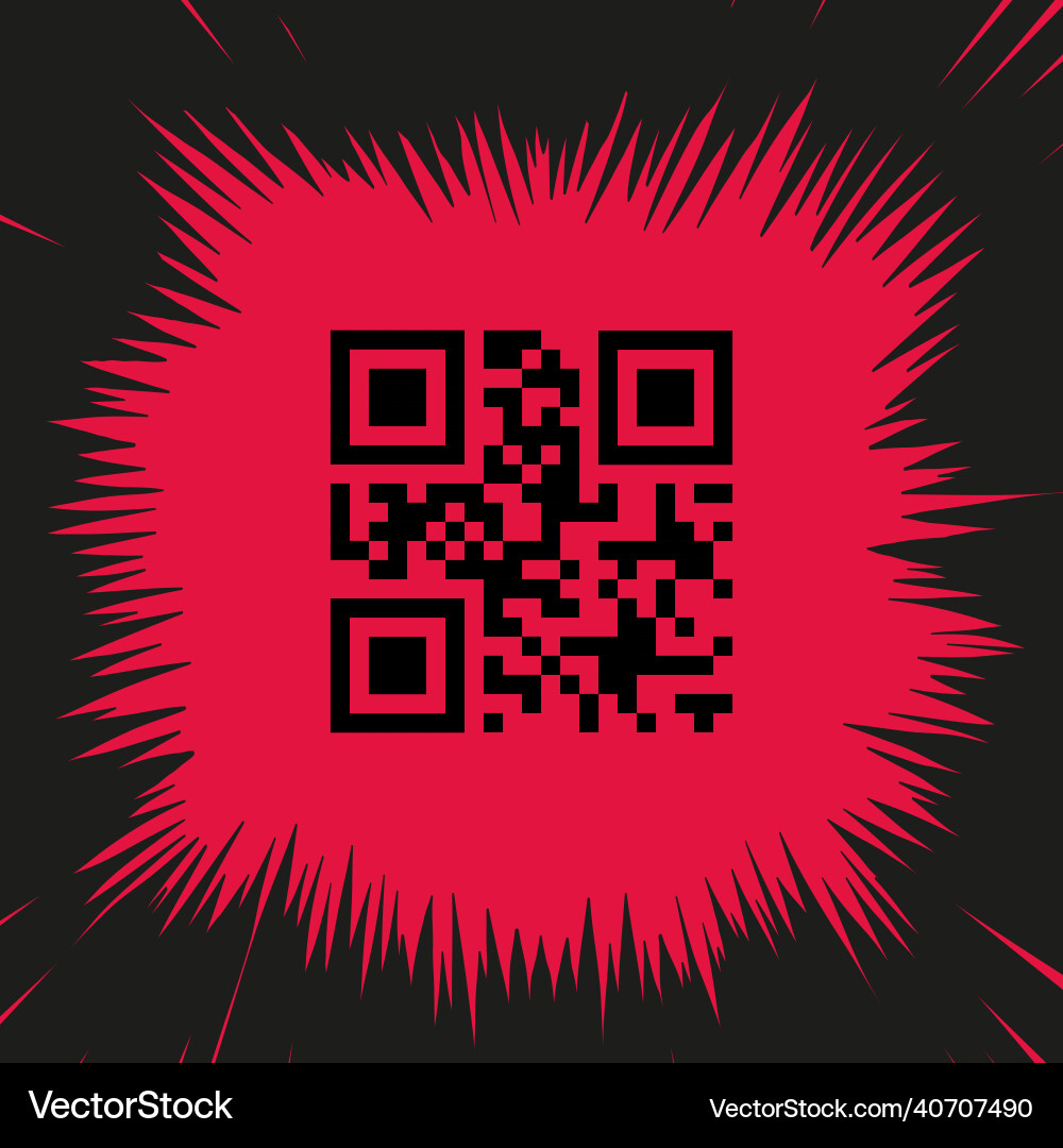 Qr code sign on a boom backgrounds Royalty Free Vector Image