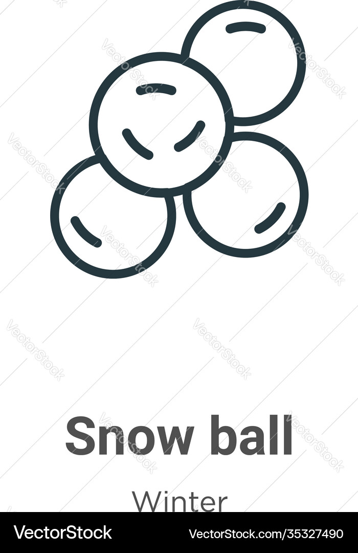 Snow ball outline icon thin line black ball Vector Image