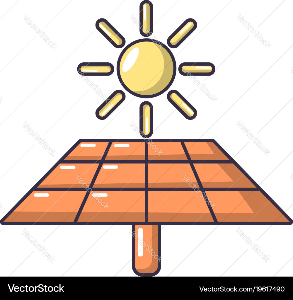 Solar energy icon cartoon style Royalty Free Vector Image