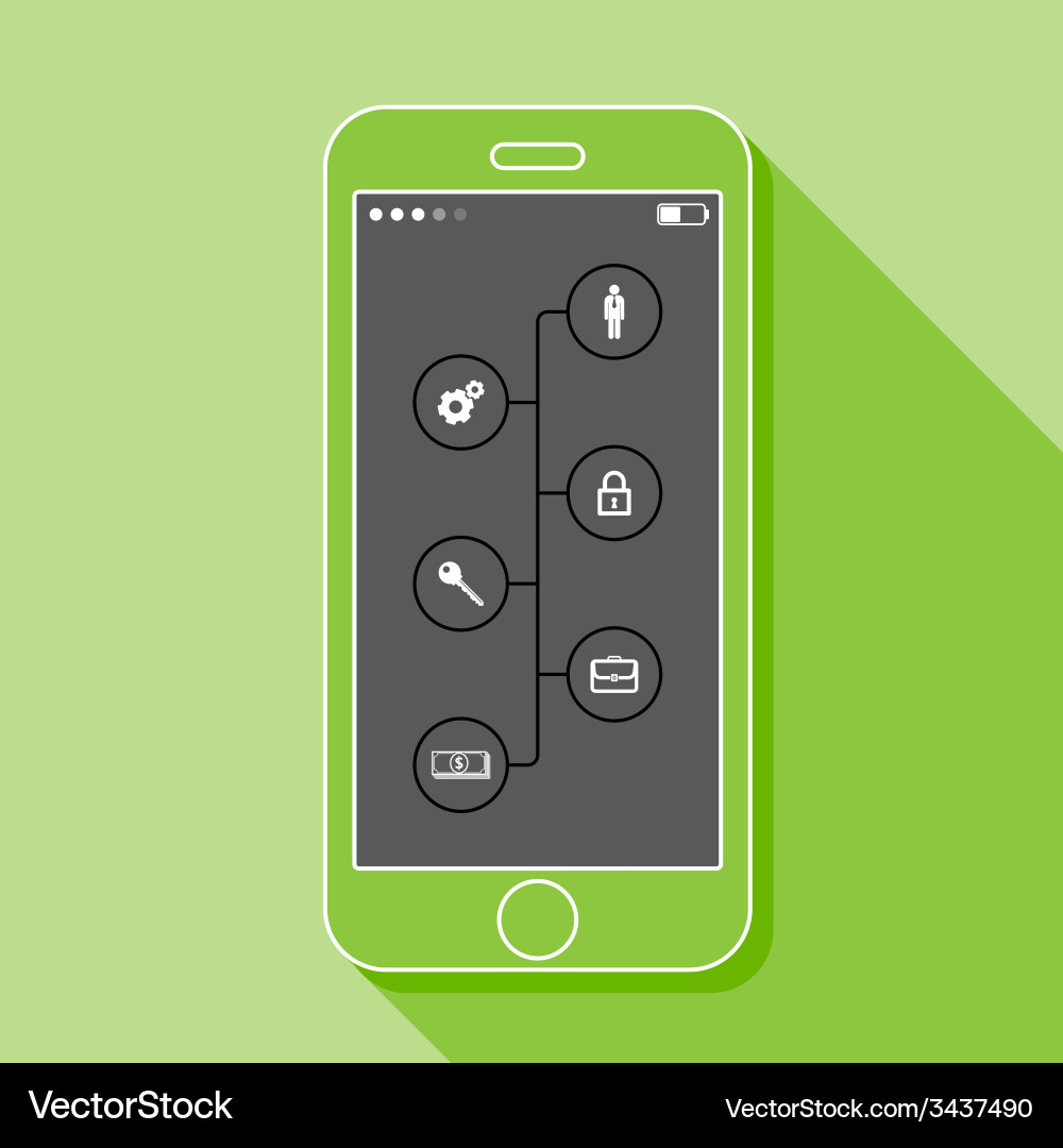 With a mobile phone set of infographic elements Vector Image