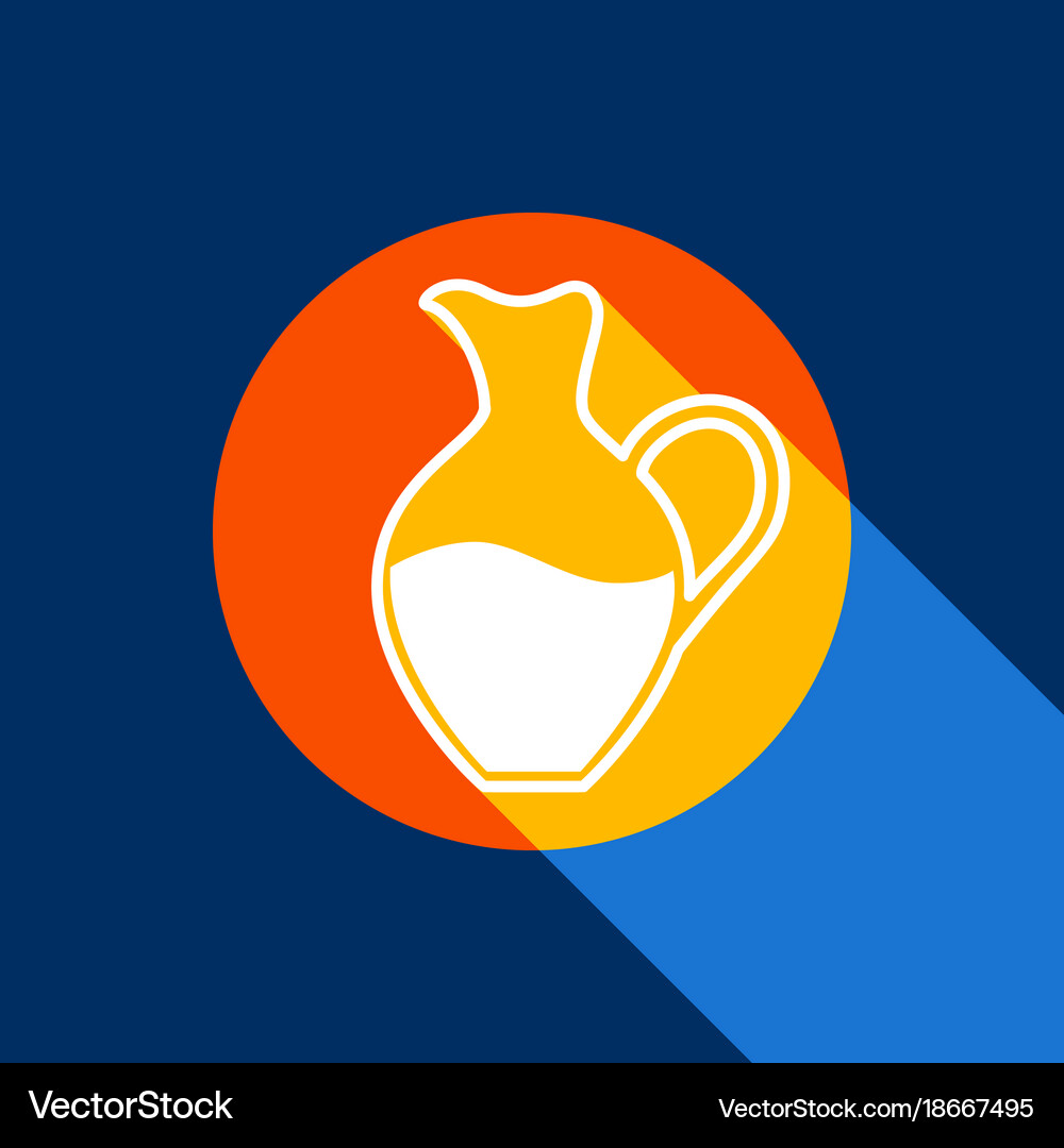 Amphora sign white icon on tangelo circle Vector Image