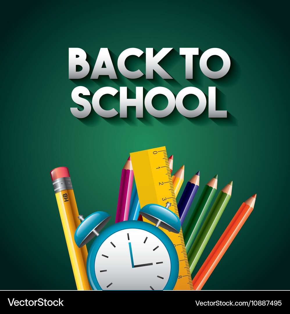 Back to school with set supplies Royalty Free Vector Image