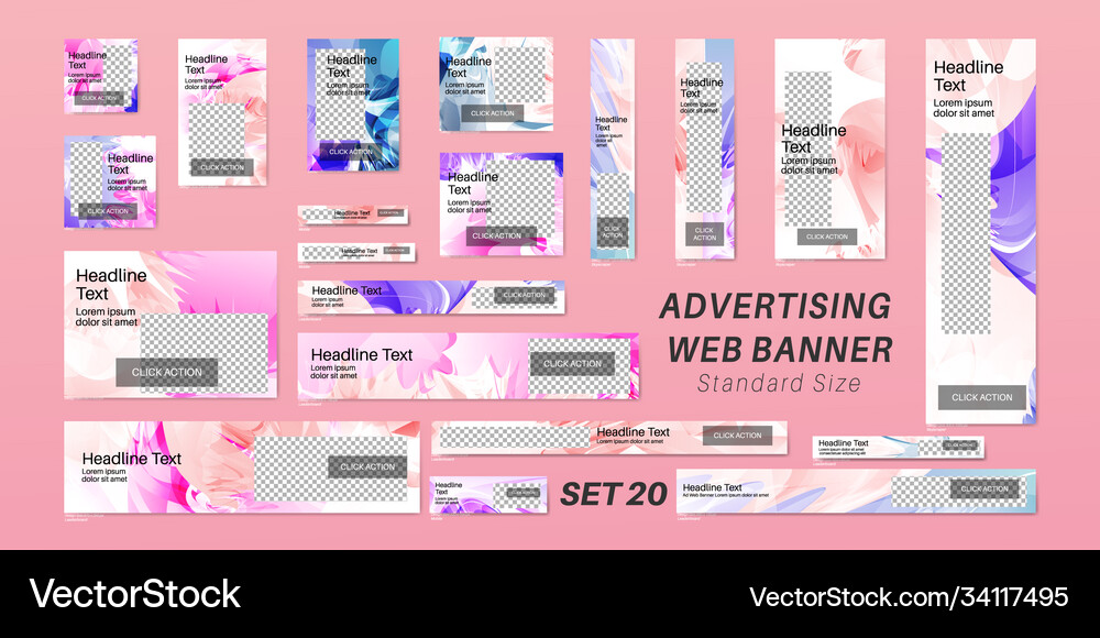 Background advertising banner with standard size Vector Image