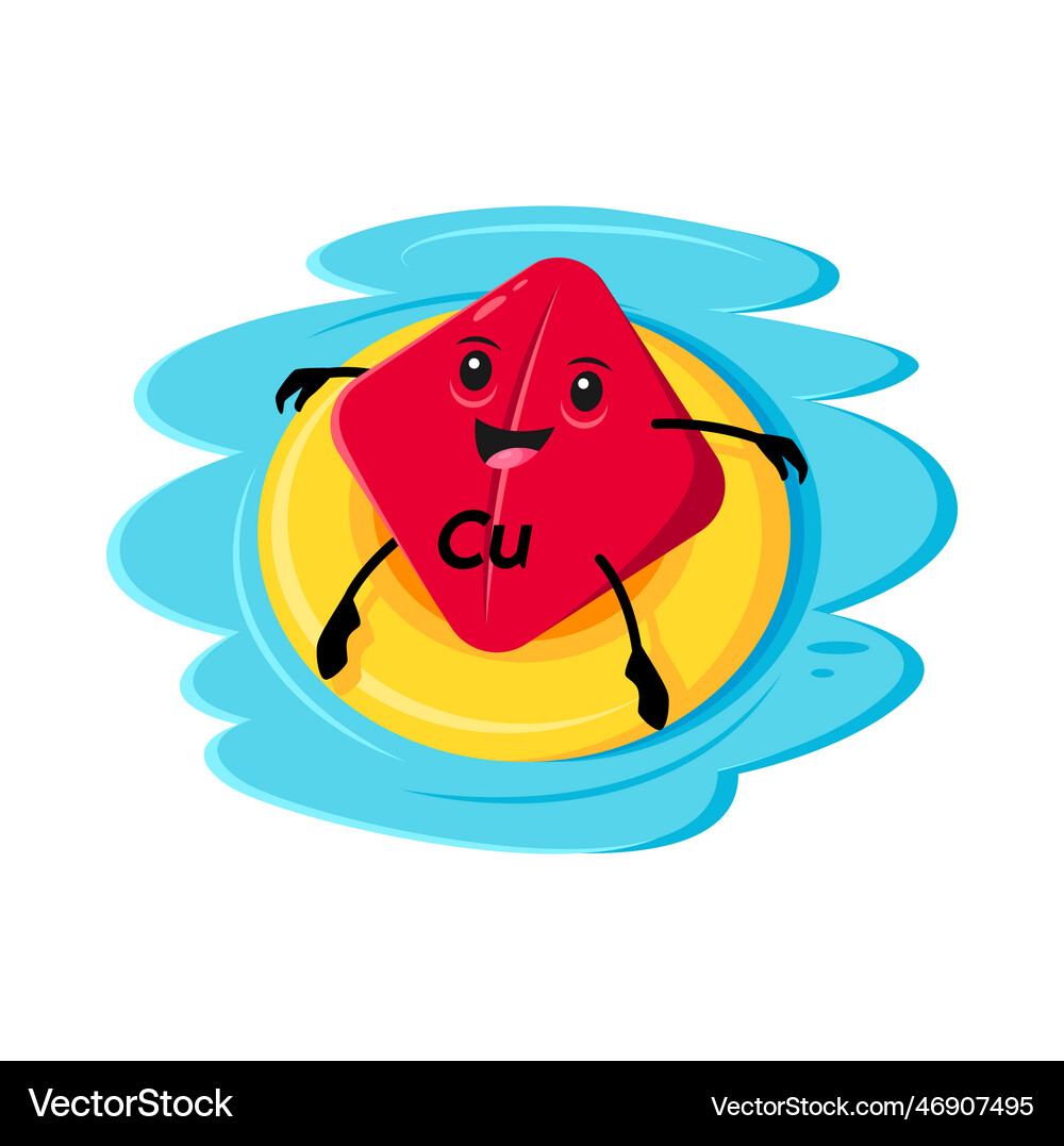 Cartoon copper or cuprum micronutrient character Vector Image