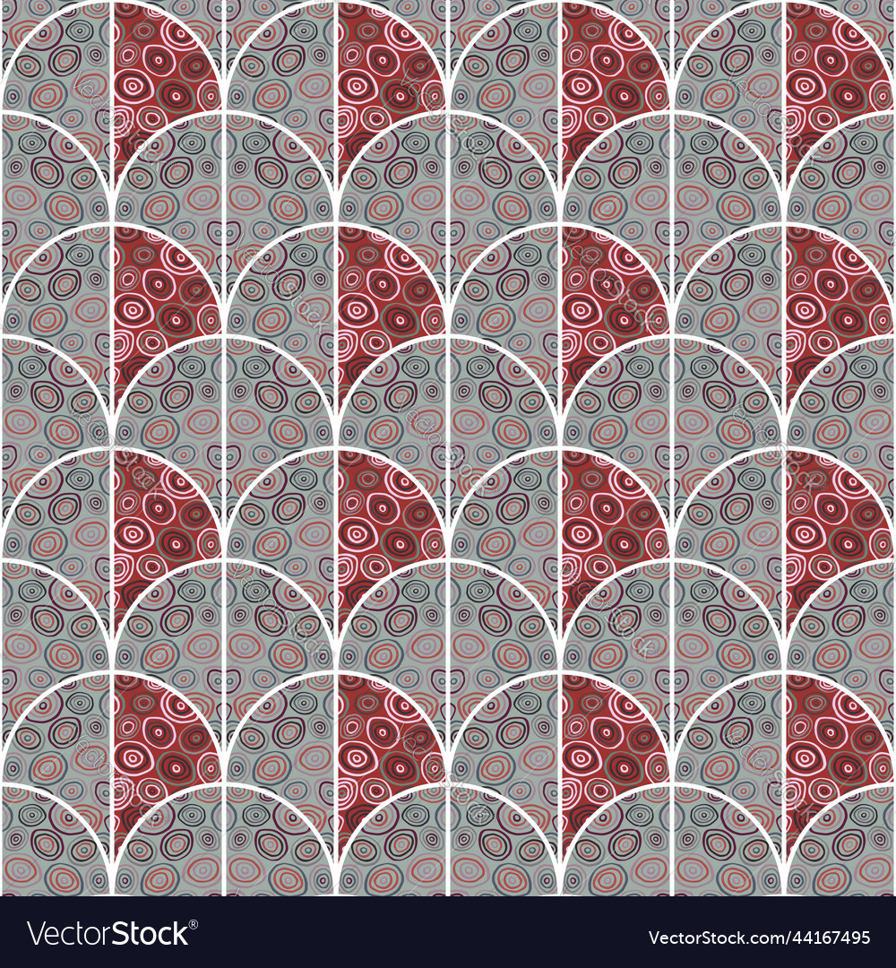 Circle shapes seamless pattern in doodle style Vector Image