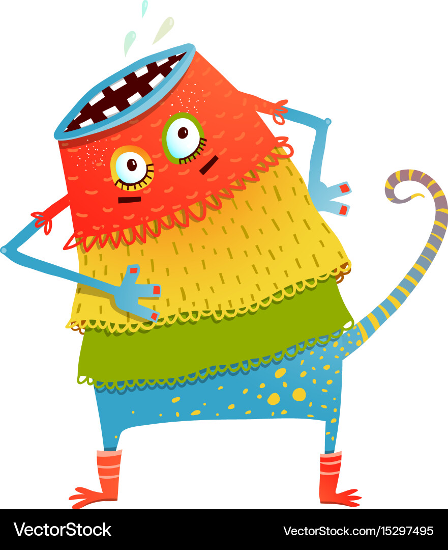 Freaky creature monster in dress Royalty Free Vector Image