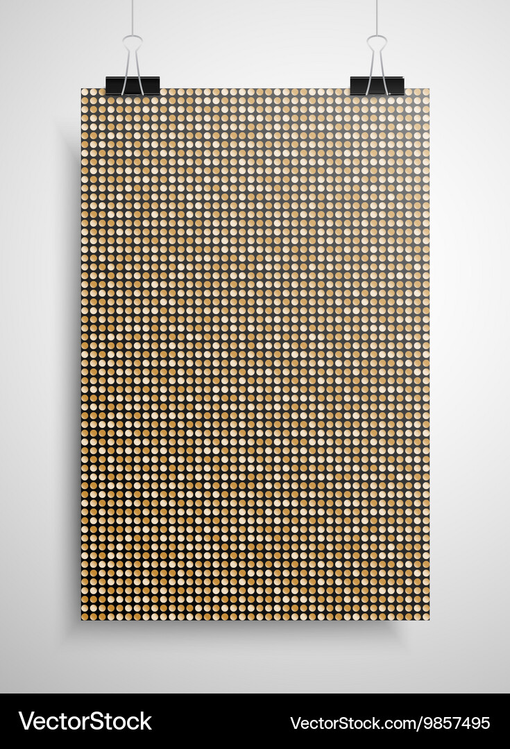 Gold sequin poster on the wall eps 10 Royalty Free Vector