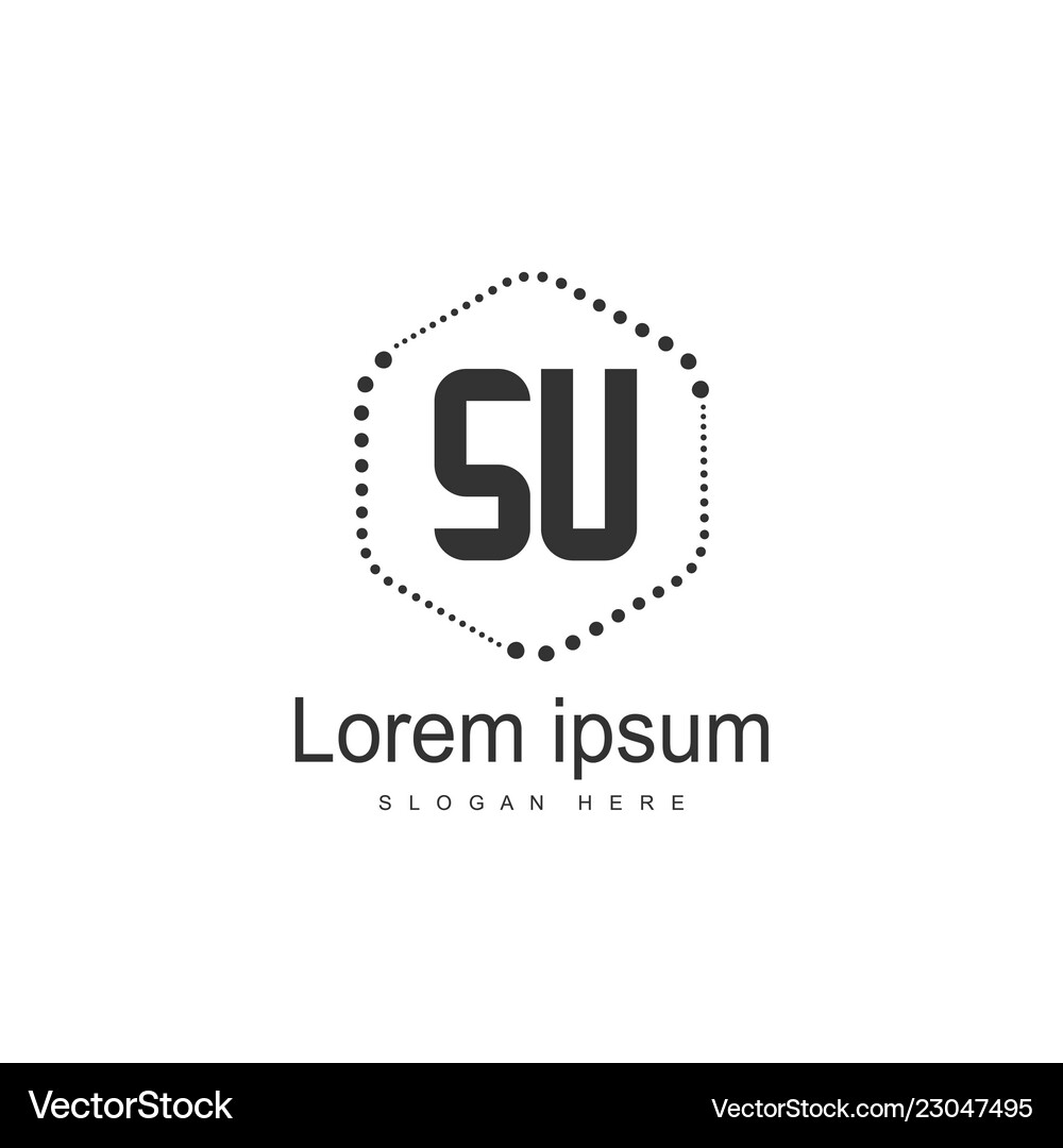 Initial letter su logo template minimalist letter Vector Image