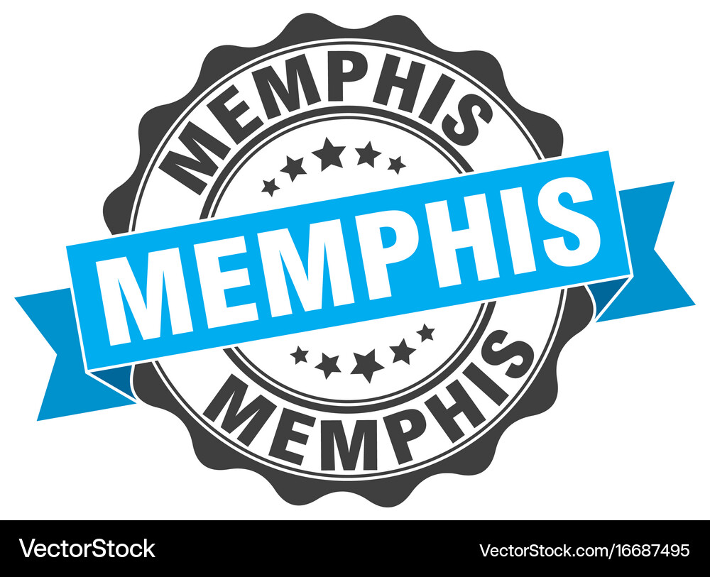 Memphis round ribbon seal Royalty Free Vector Image