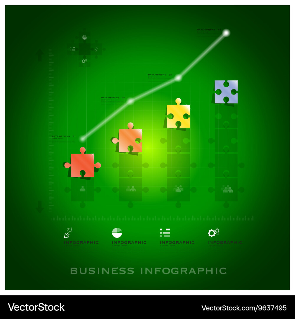 Modern jigsaw puzzle business infographic Vector Image