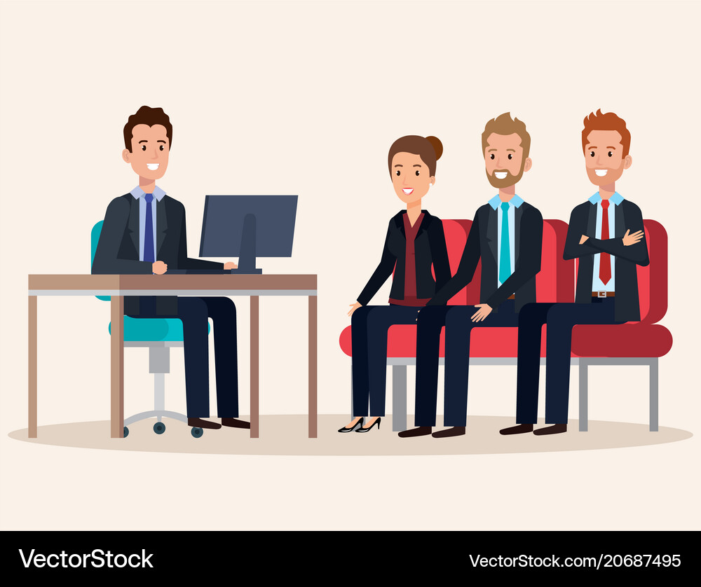 Resources human office company scene Royalty Free Vector