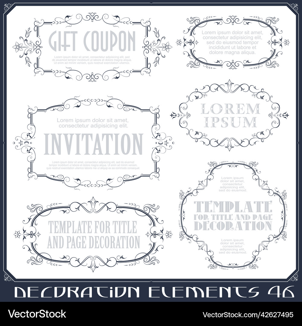 Set of calligraphic design elements and page decor