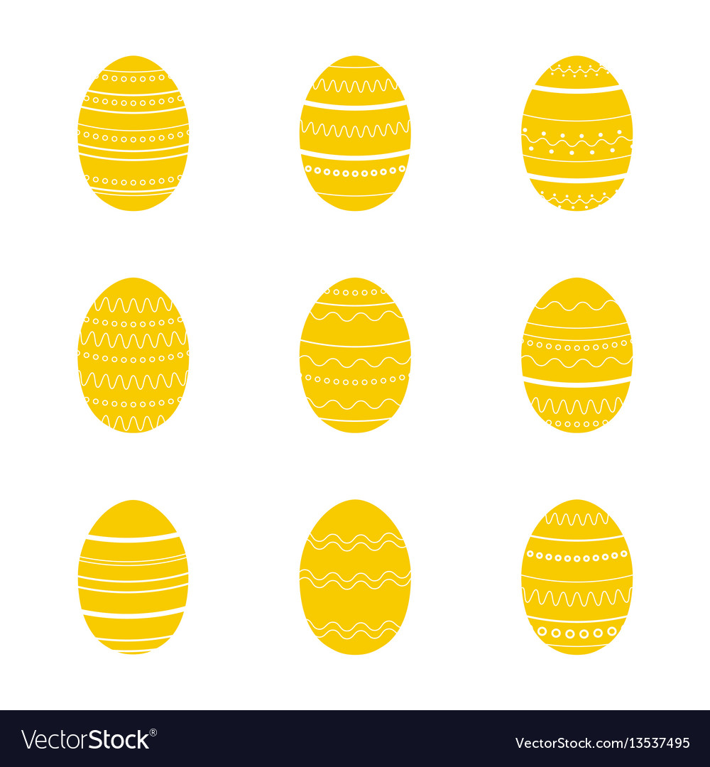 Set of easter eggs with stripes polka dot Vector Image