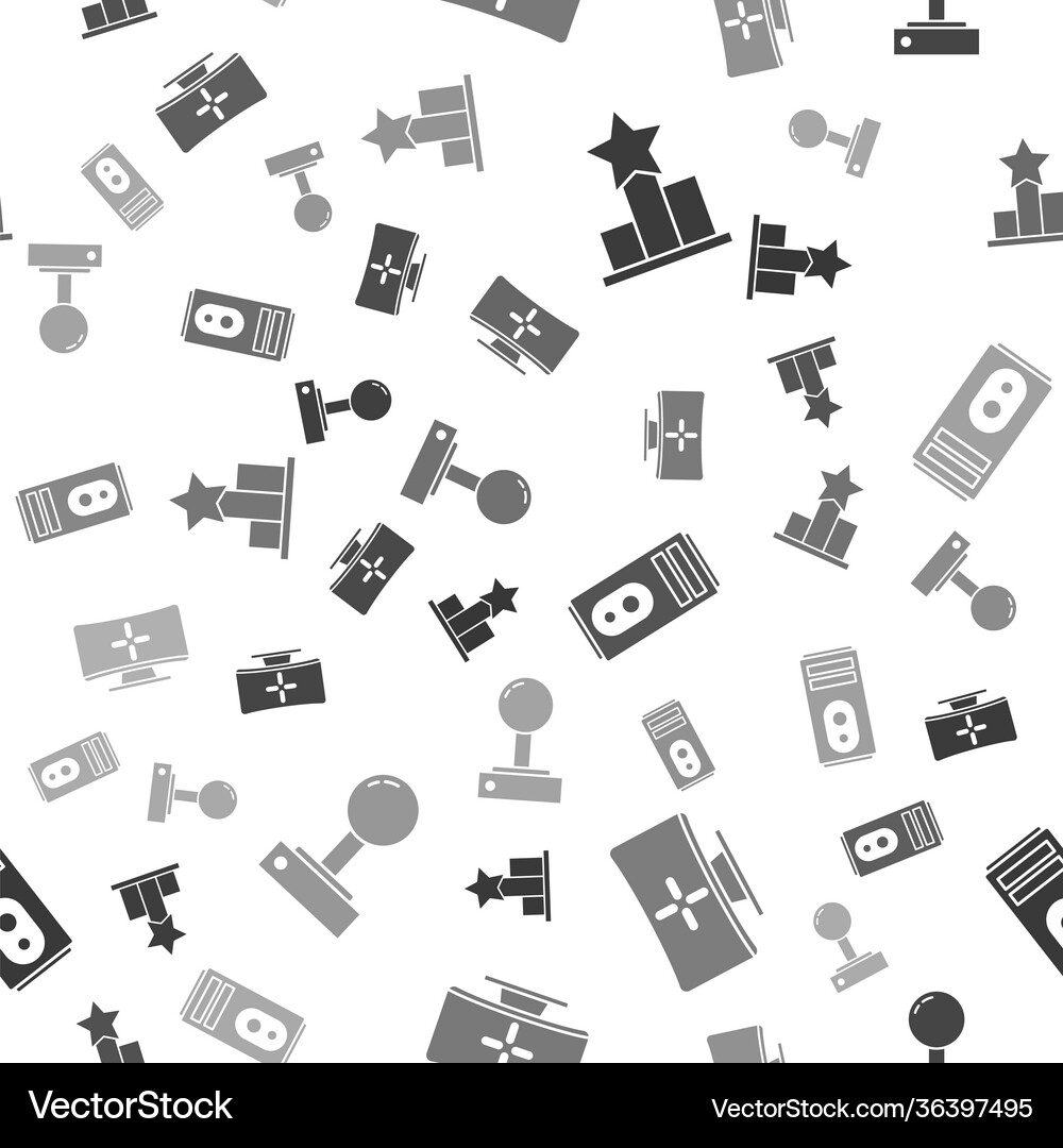 Set star computer monitor computer and joystick Vector Image