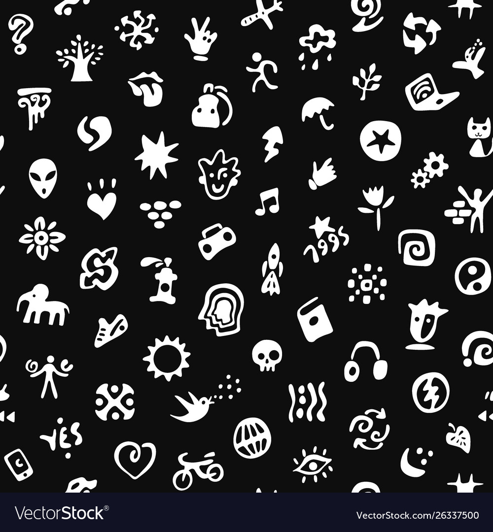 Abstract seamless background with symbols Vector Image