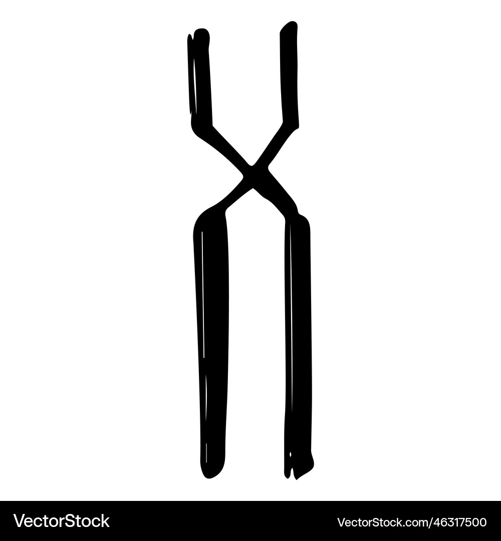 Alphabet letter x vandal Royalty Free Vector Image