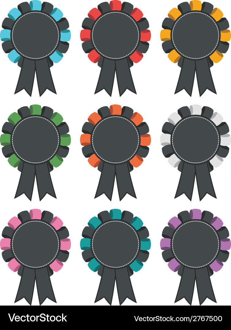 Black rosettes Royalty Free Vector Image - VectorStock
