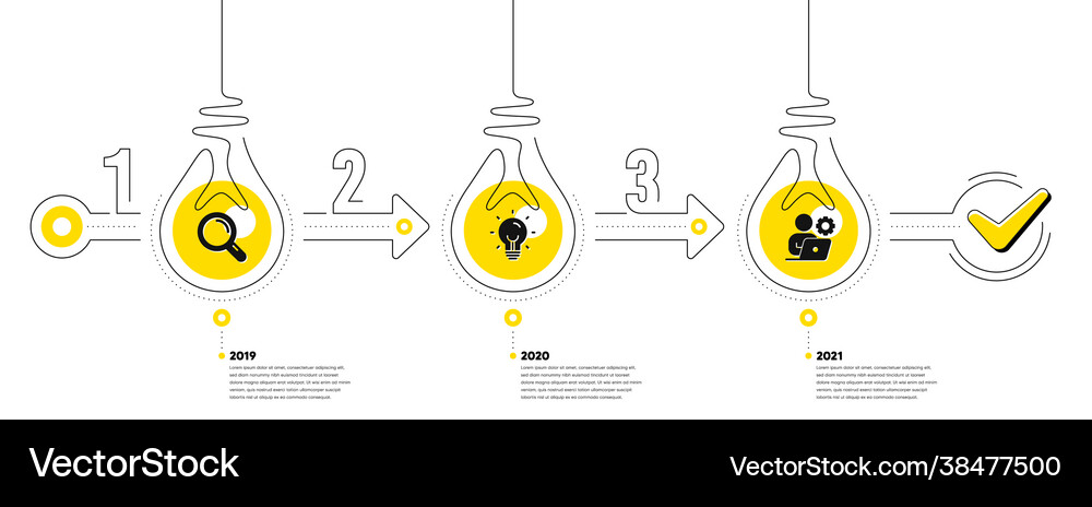 Business infographic template 3 steps timeline Vector Image