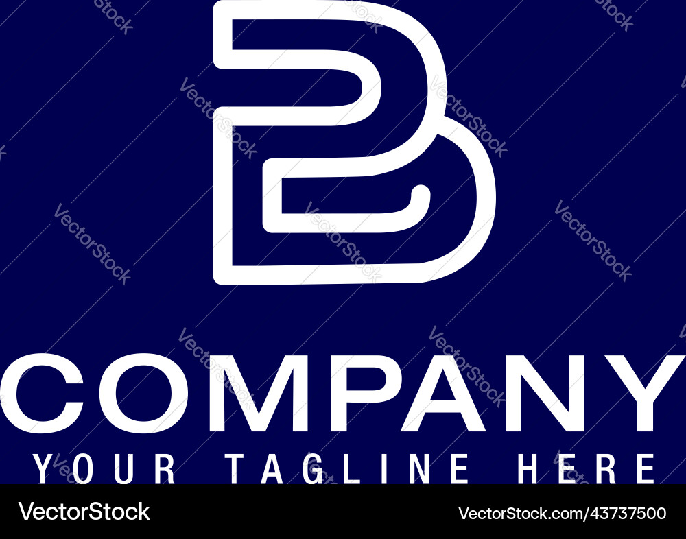 Creative and minimalist letter b pb logo design Vector Image