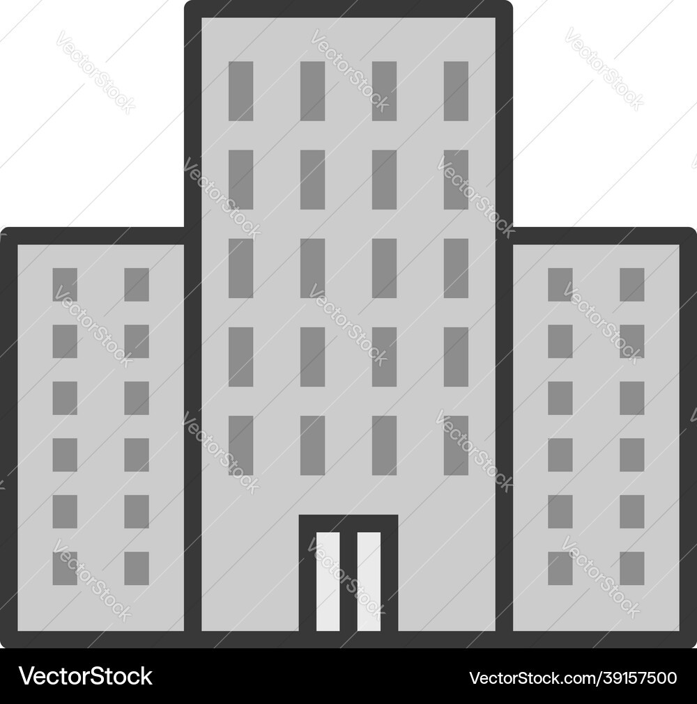 Grey apartment building on a white background Vector Image