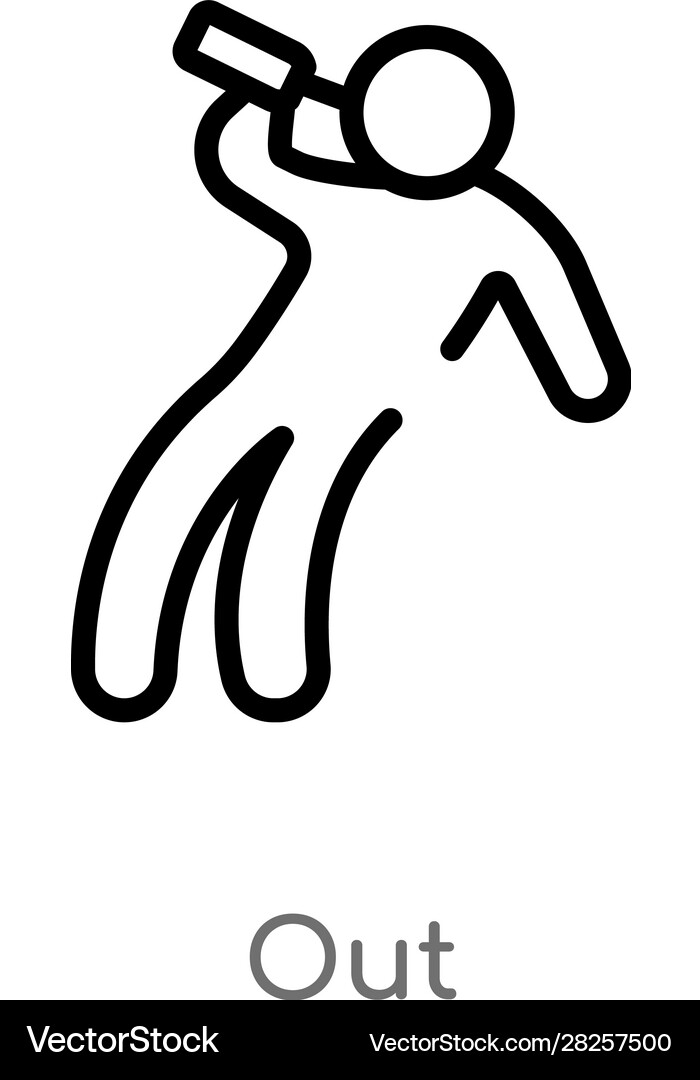 Outline out icon isolated black simple line Vector Image