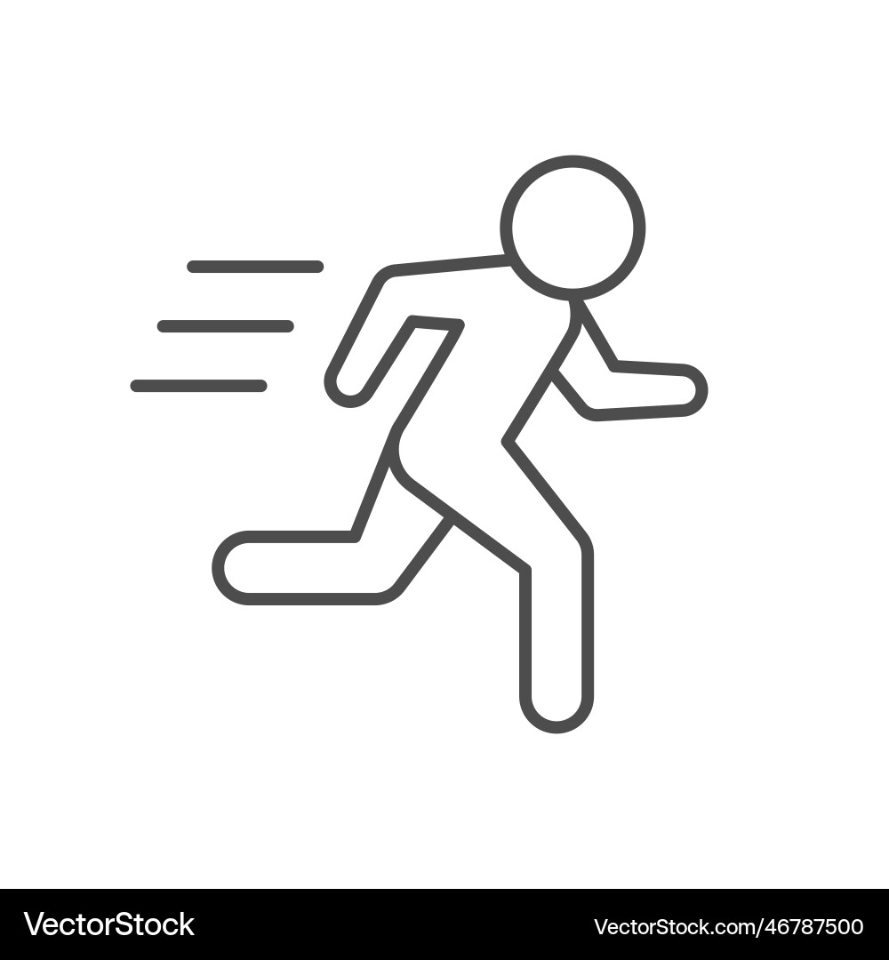 Running person line outline icon Royalty Free Vector Image