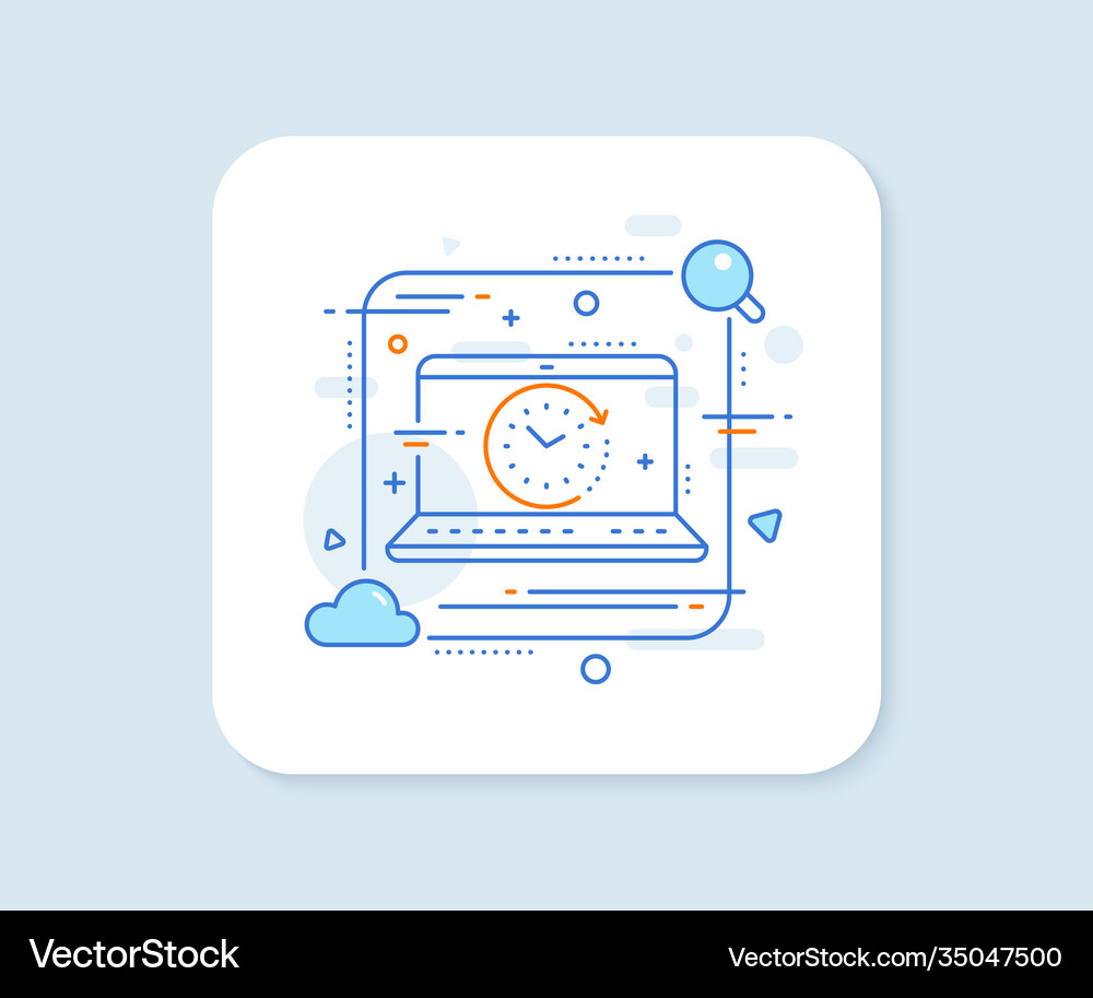 Time change line icon clock sign watch Royalty Free Vector