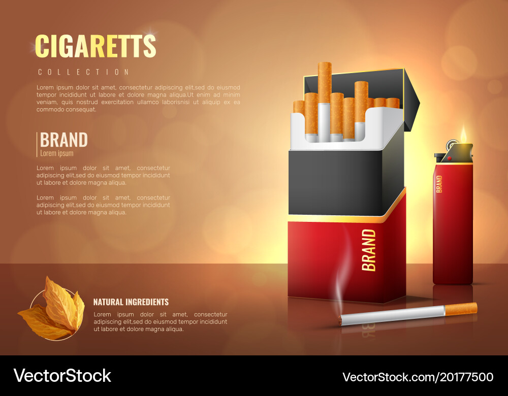 Tobacco products poster Royalty Free Vector Image