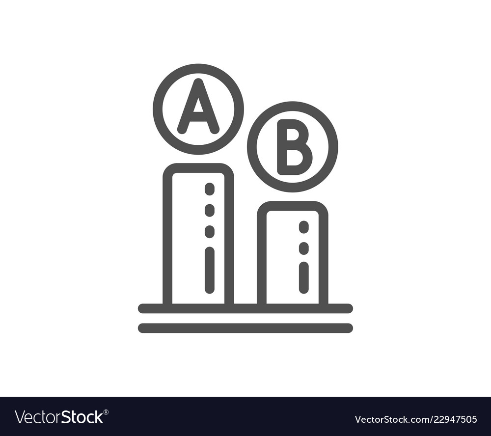 Ab testing line icon ui test chart sign Royalty Free Vector Ab testing line icon ui test chart sign Royalty Free Vector
