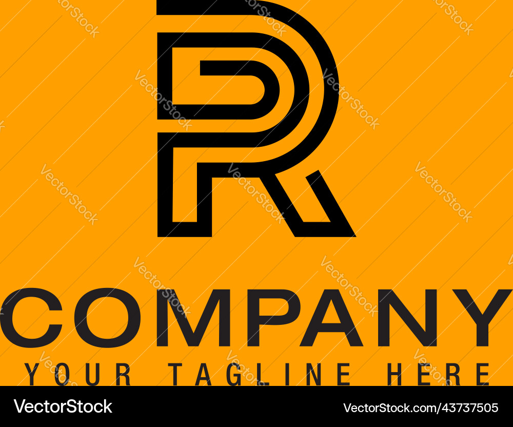 Alphabet monogram pr r logo line design template Vector Image