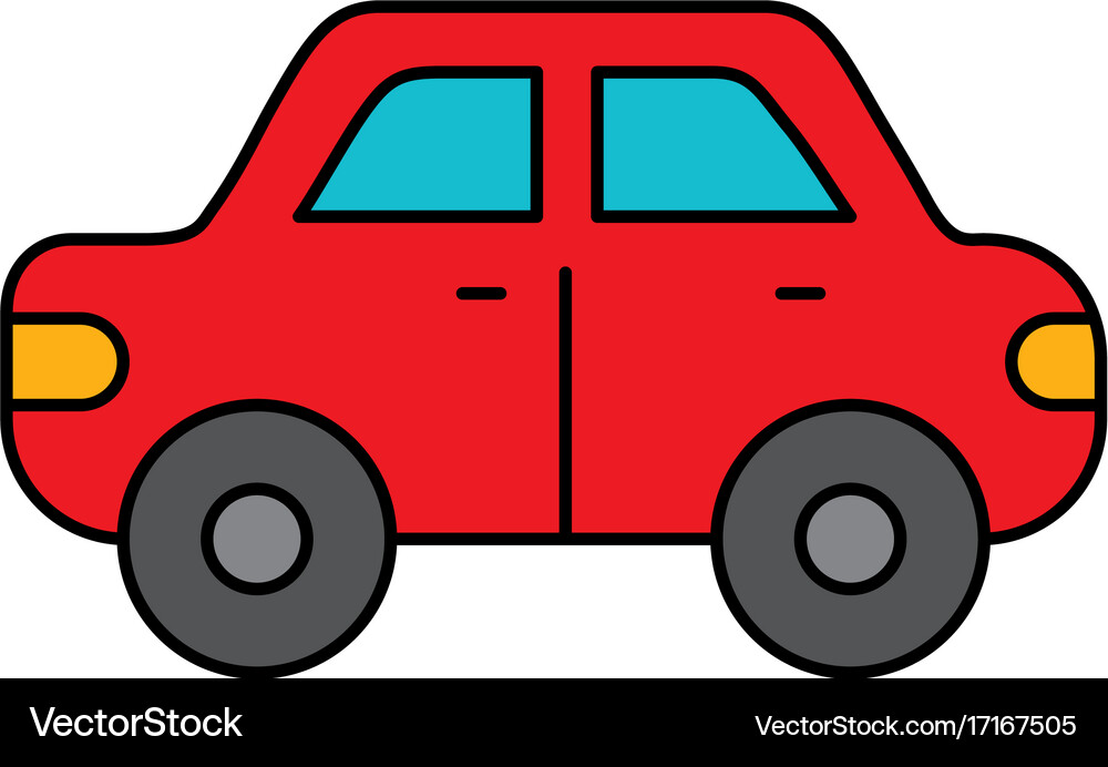 Car side view automobile motor vehicle Royalty Free Vector
