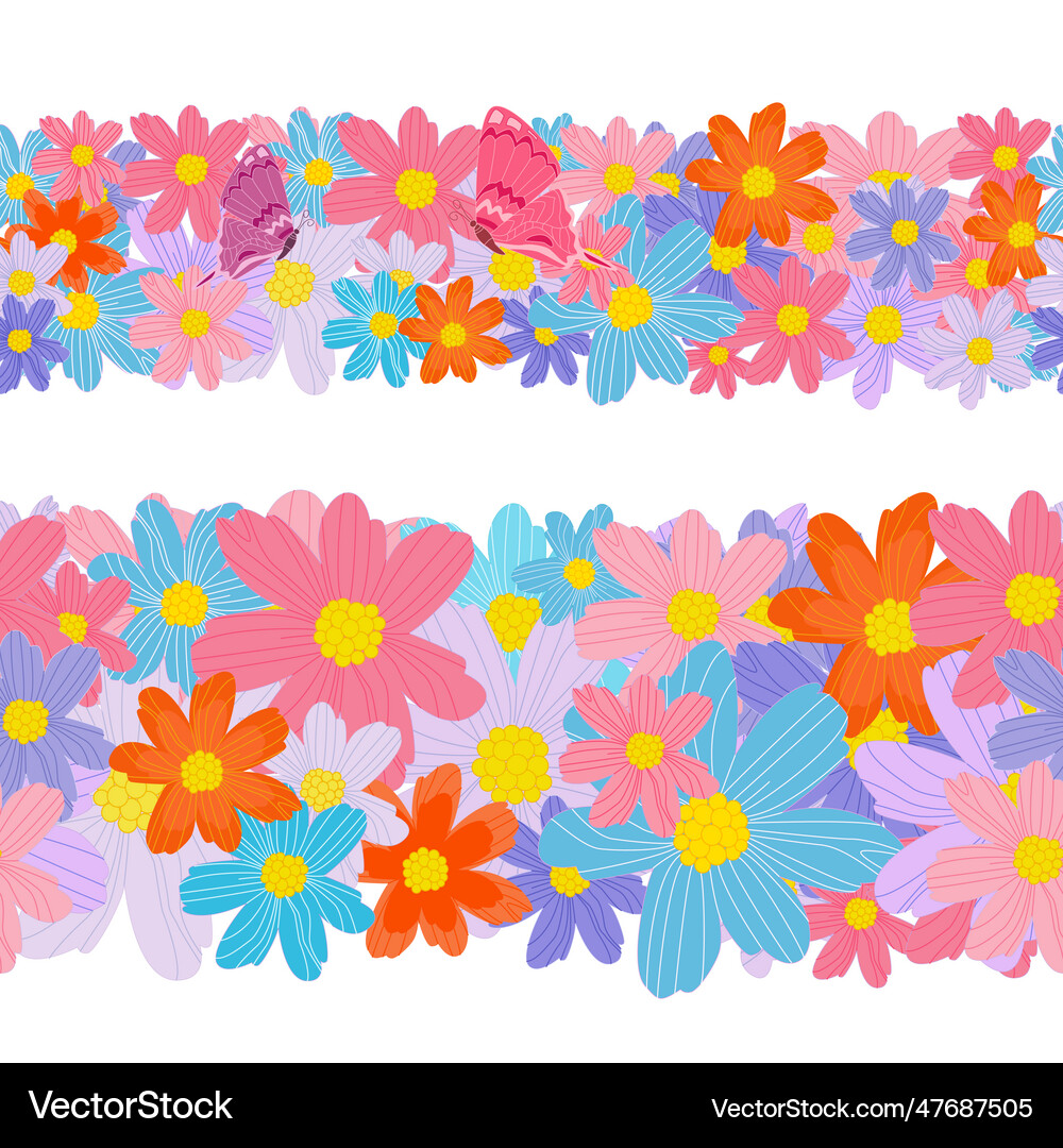 Collection of horizontal seamless borders Vector Image