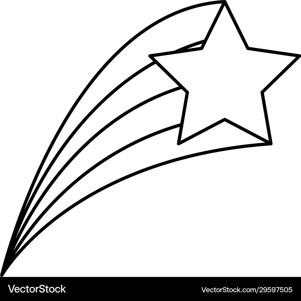Cute shooting star magic line style icon Vector Image