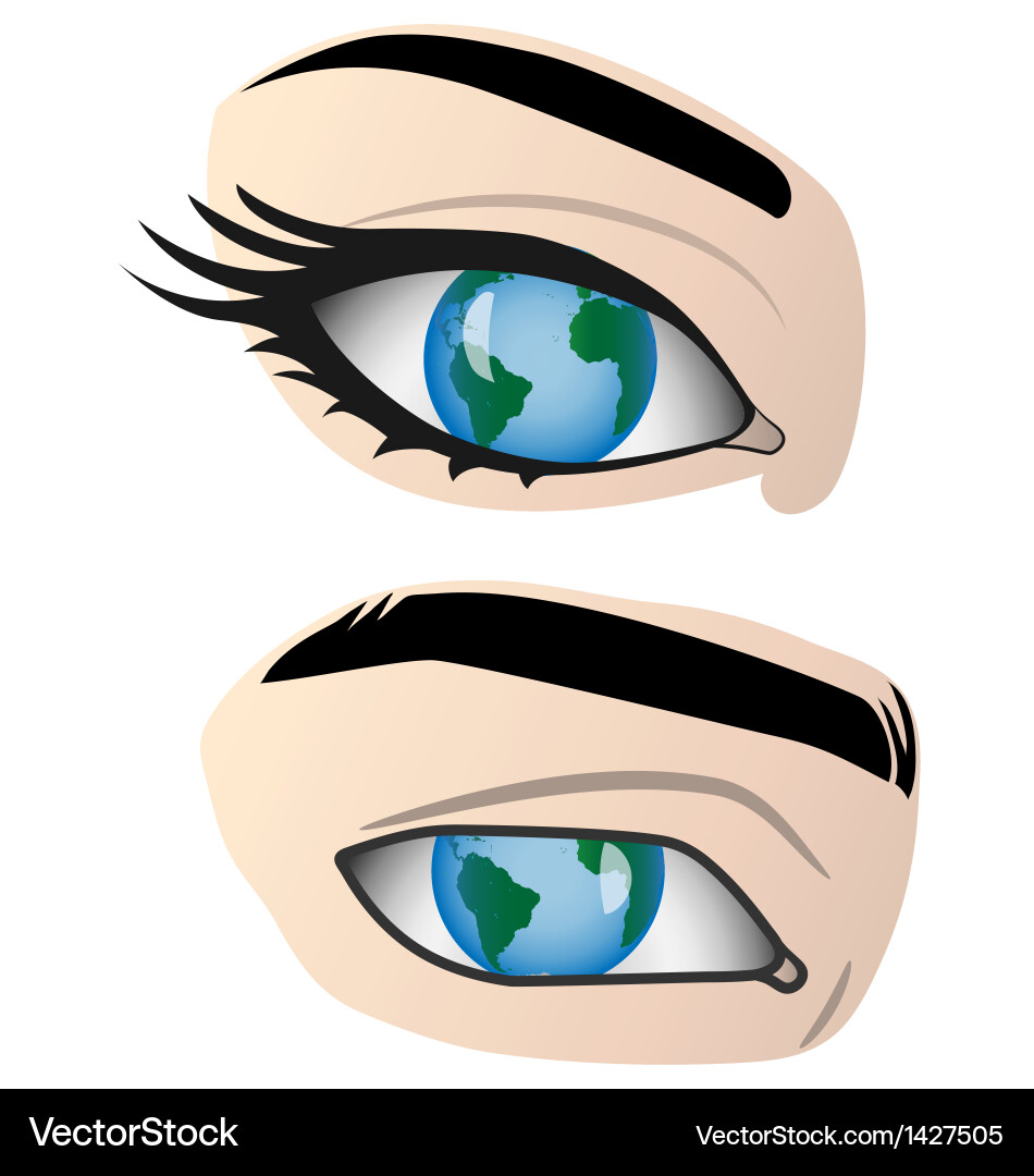 Earth in the human eye Royalty Free Vector Image