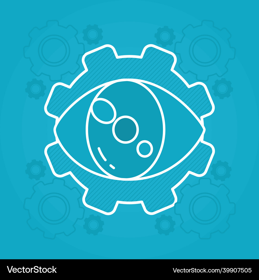 Gear and eye Royalty Free Vector Image - VectorStock