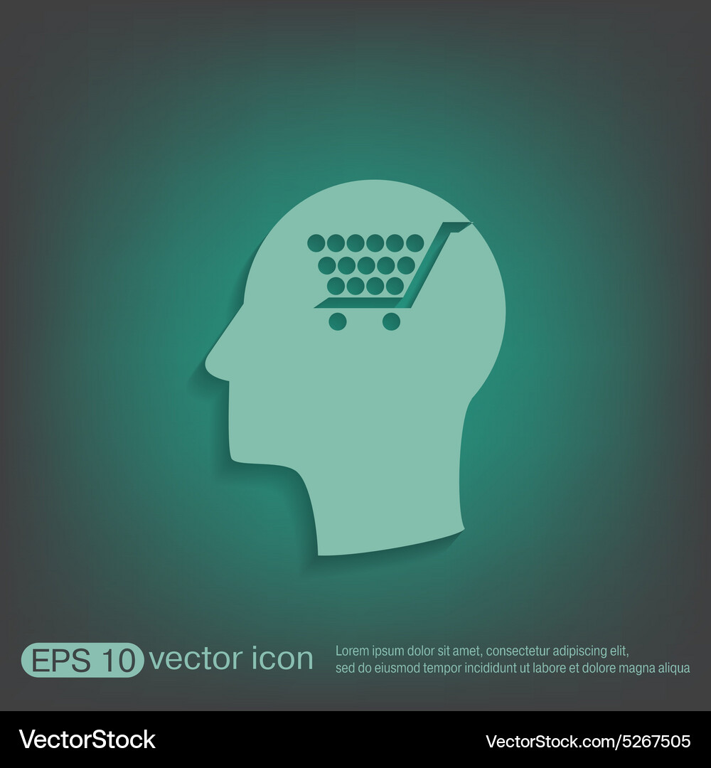 Icon head think silhouette man and his mind about Vector Image