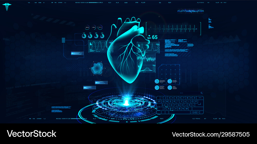 Modern medical cardiology technology Royalty Free Vector